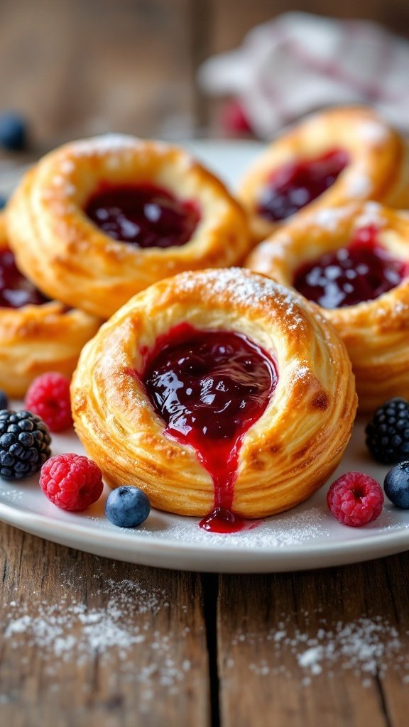 Golden and Crisp Puff Pastries with Juicy Berry Filling - Dough ...