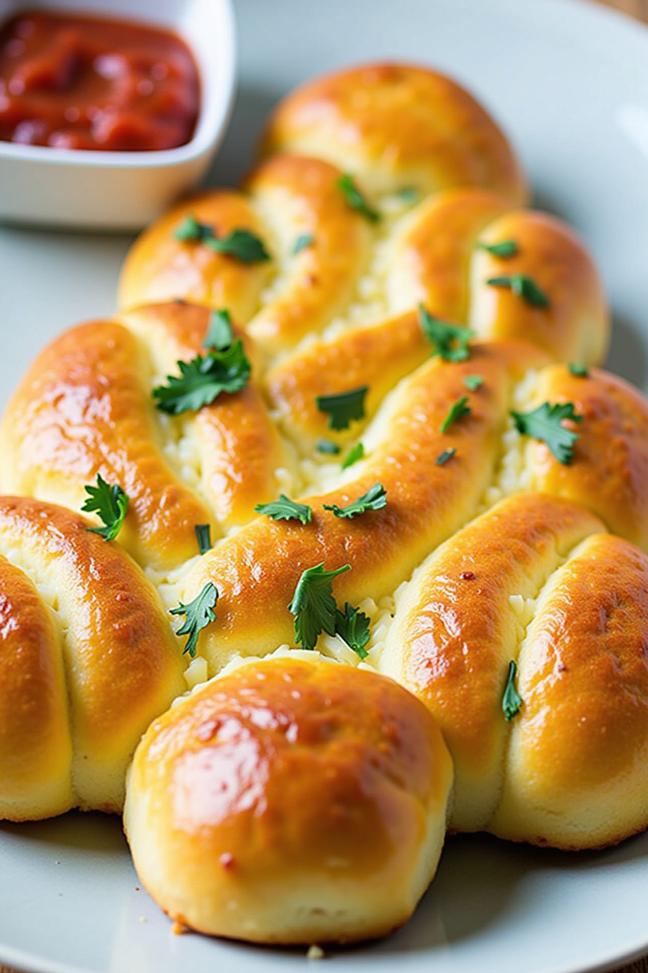 Festive Bites: Cheesy Pull-Apart Christmas Tree Bread with Garlicky ...